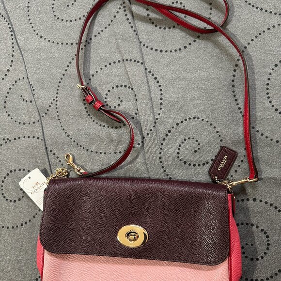 Coach | Bags | Nwt Coach F575 Ruby Leather Crossbody Shoulder Clutch ...